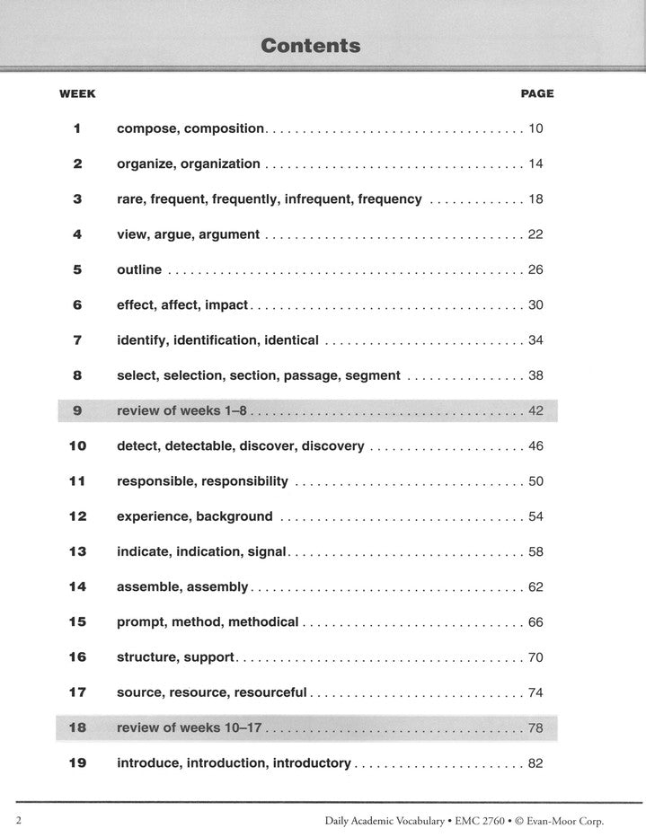 Daily Academic Vocabulary, Grade 4 – Miller Pads & Paper