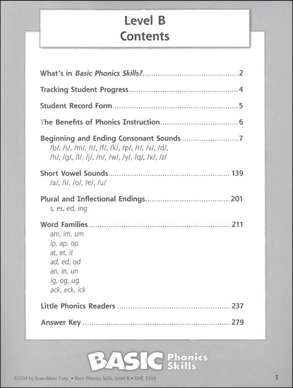 Basic Phonics Skills Level B – Miller Pads & Paper