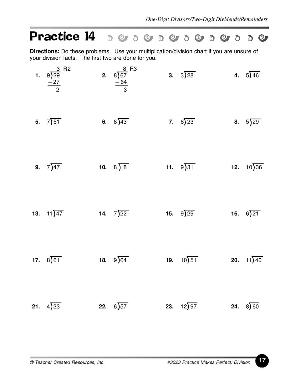 Division: Grade 3 (Practice Makes Perfect) – Miller Pads & Paper