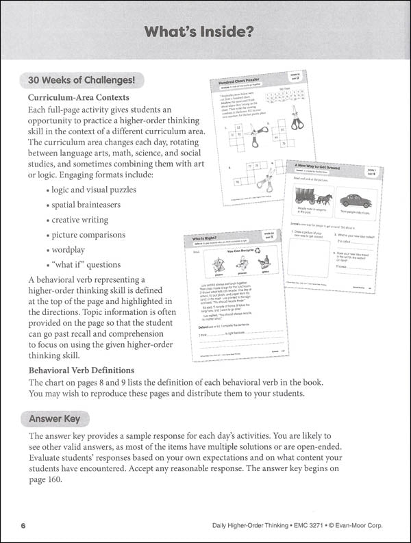 Daily Higher-Order Thinking: Grade 1 – Miller Pads & Paper