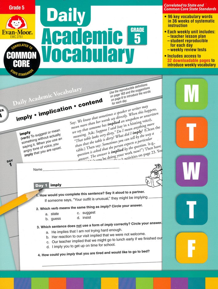 Daily Academic Vocabulary - Grade 5 – Miller Pads & Paper