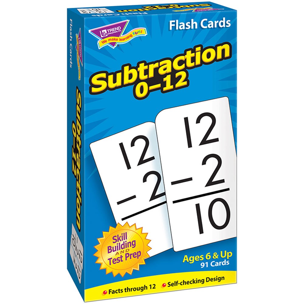 Skill Drill: Subtraction 0-12 Flash Cards – Miller Pads & Paper