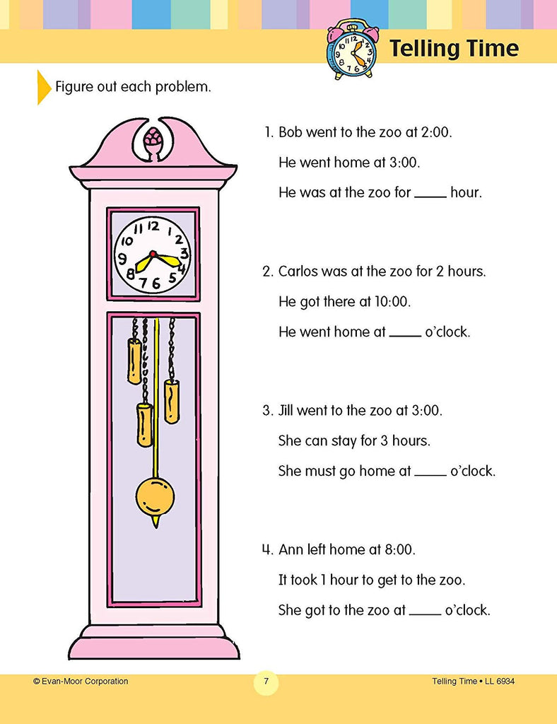 Learning Line: Telling Time, Grades 1-2 - Activity Book – Miller Pads ...