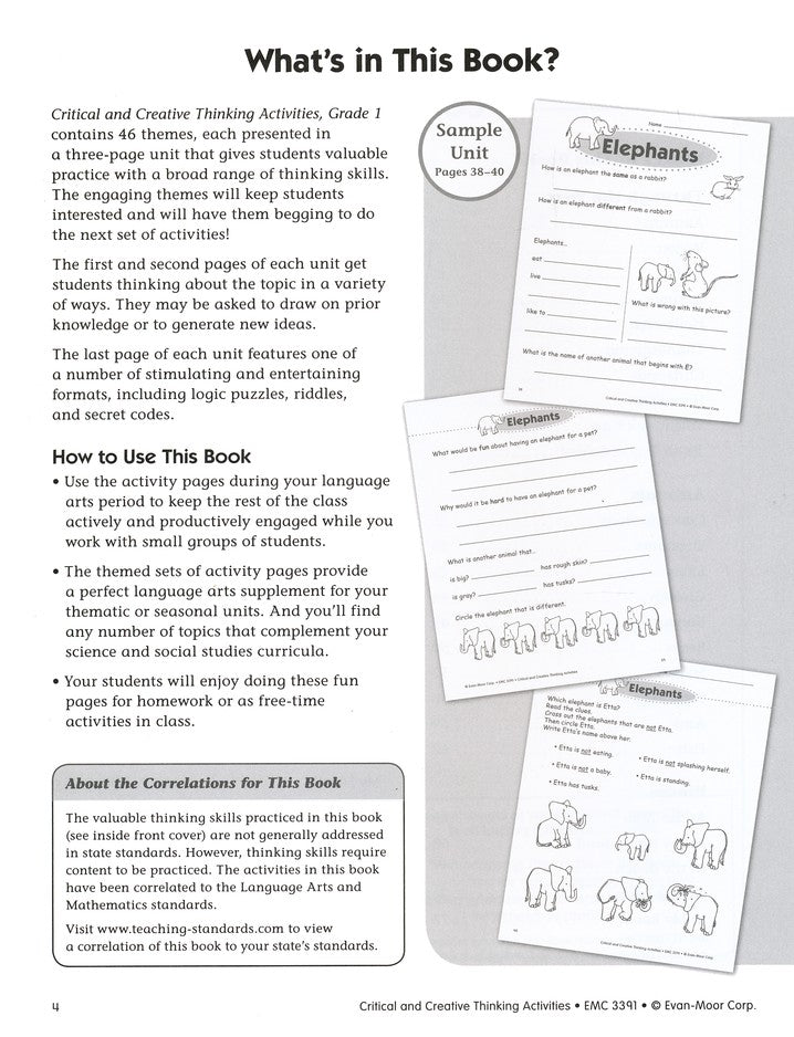 Critical and Creative Thinking Activities-Grade 1 – Miller Pads & Paper