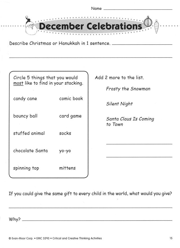 Critical and Creative Thinking Activities-Grade 3 – Miller Pads & Paper