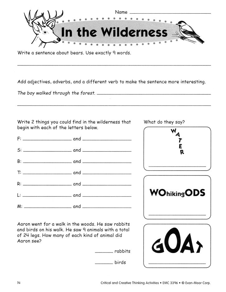 Critical and Creative Thinking Activities-Grade 6 – Miller Pads & Paper