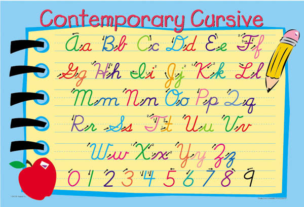 Learning Contemporary Cursive Placemat – Miller Pads & Paper