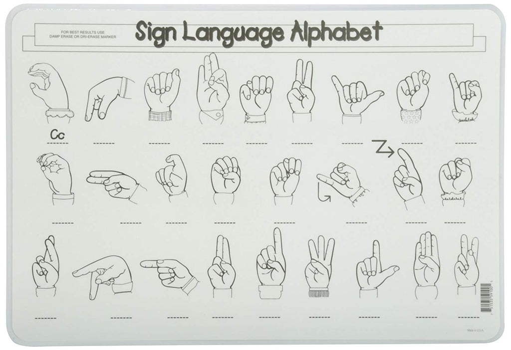 Learning Sign Language Placemat – Miller Pads & Paper