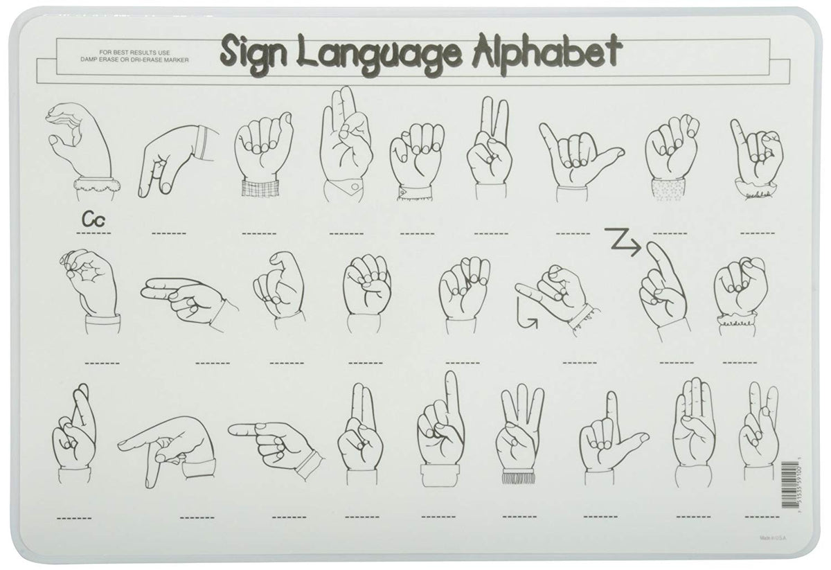 Learning Sign Language Placemat – Miller Pads & Paper