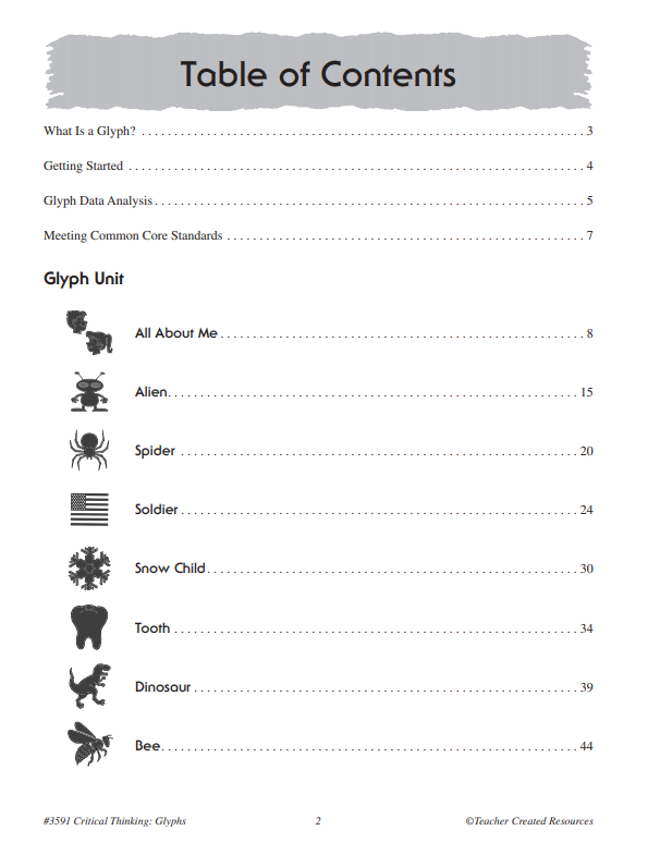 Critical Thinking Glyphs (Grade 2) – Miller Pads & Paper