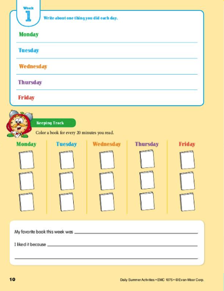 Daily Summer Activities Grade 4-5 – Miller Pads & Paper