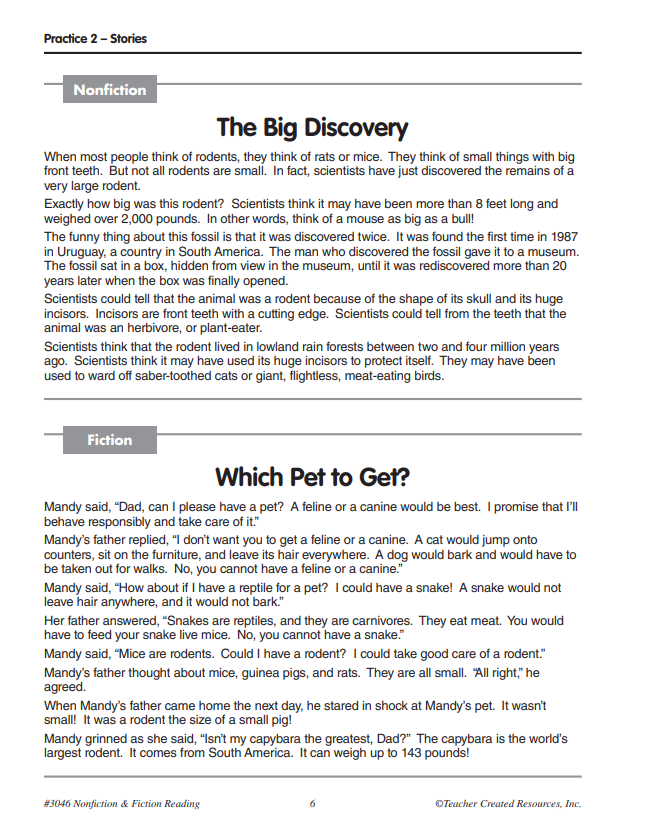 Nonfiction & Fiction Reading Comprehension (Grade 5) – Miller Pads & Paper