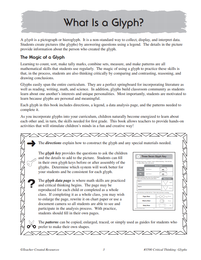 Critical Thinking Glyphs (Grade 1) – Miller Pads & Paper