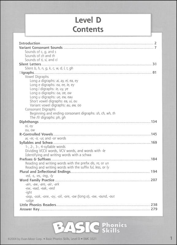 Basic Phonics Skills Level D – Miller Pads & Paper
