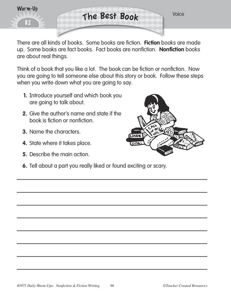 Daily Warm-Ups: Nonfiction & Fiction Writing (Grade 2) – Miller Pads ...