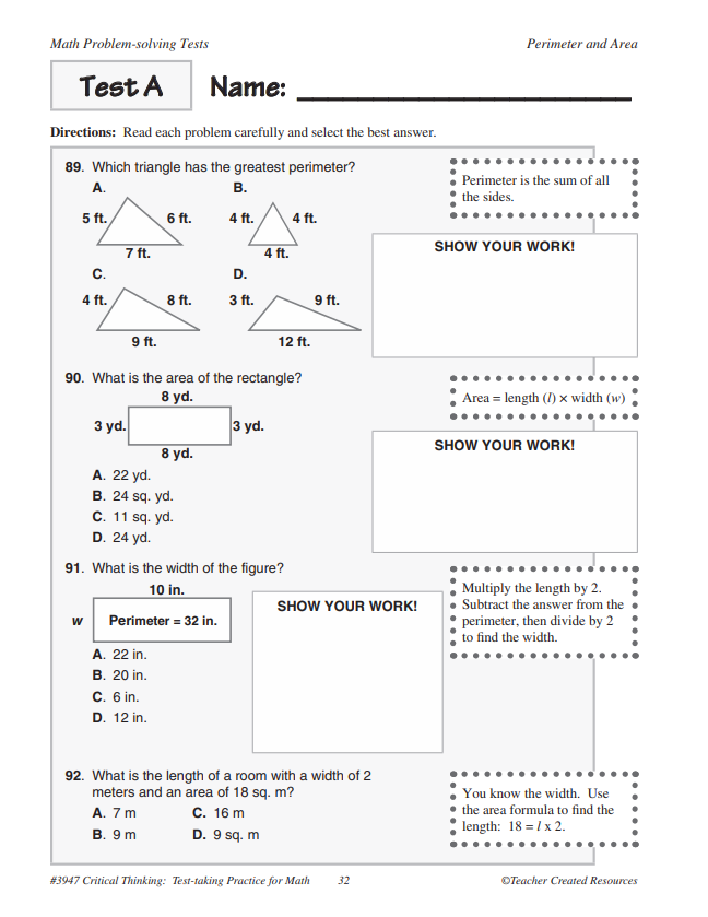 Critical Thinking: Test-taking Practice for Math (Grade 4) – Miller ...