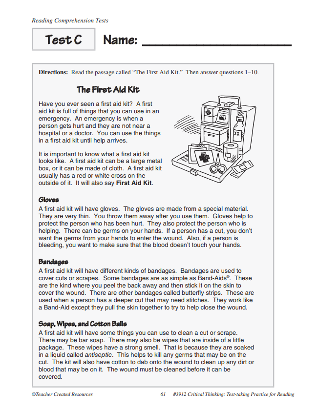 Critical Thinking: Test-taking Practice for Reading (Grade 3) – Miller ...