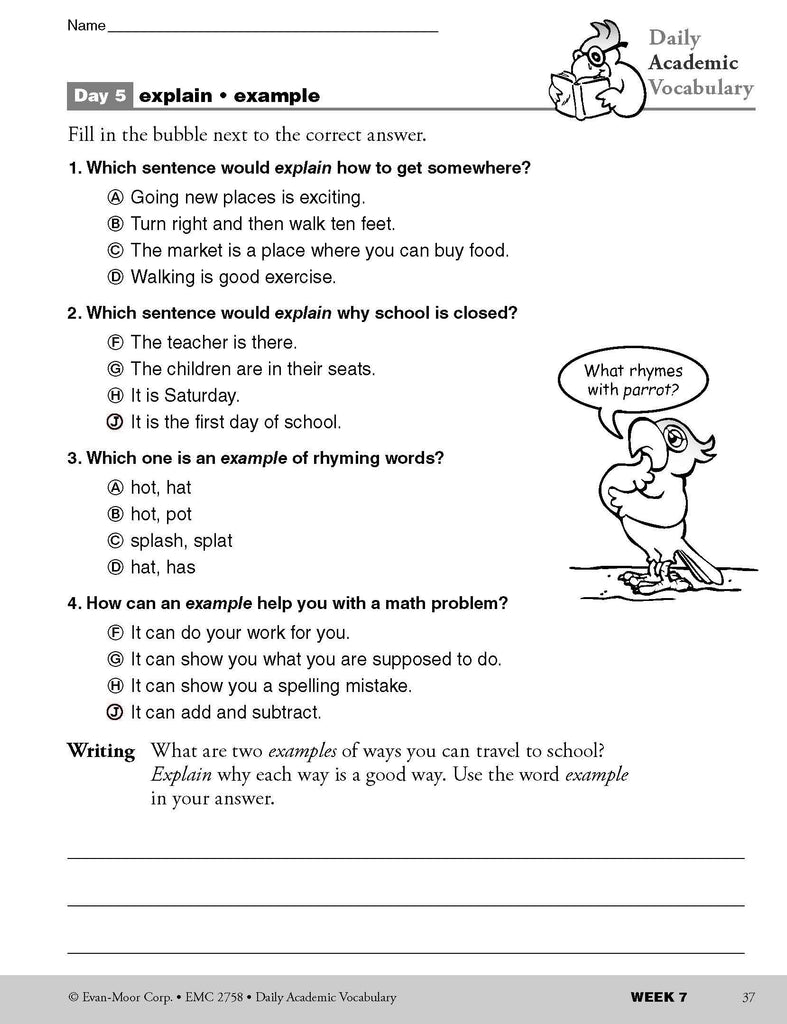Daily Academic Vocabulary, Grade 2 – Miller Pads & Paper