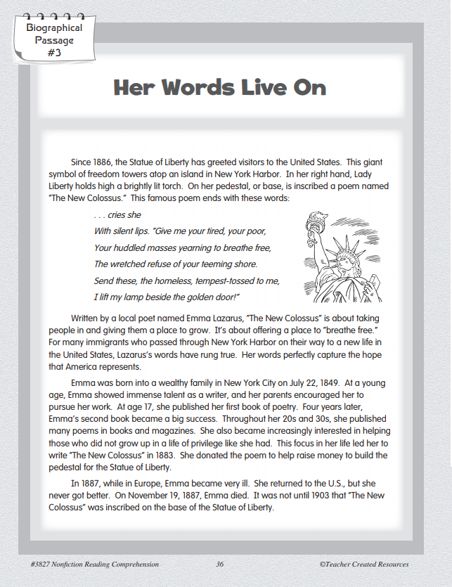 Nonfiction Reading Comprehension for the Common Core (Grade 6) – Miller ...