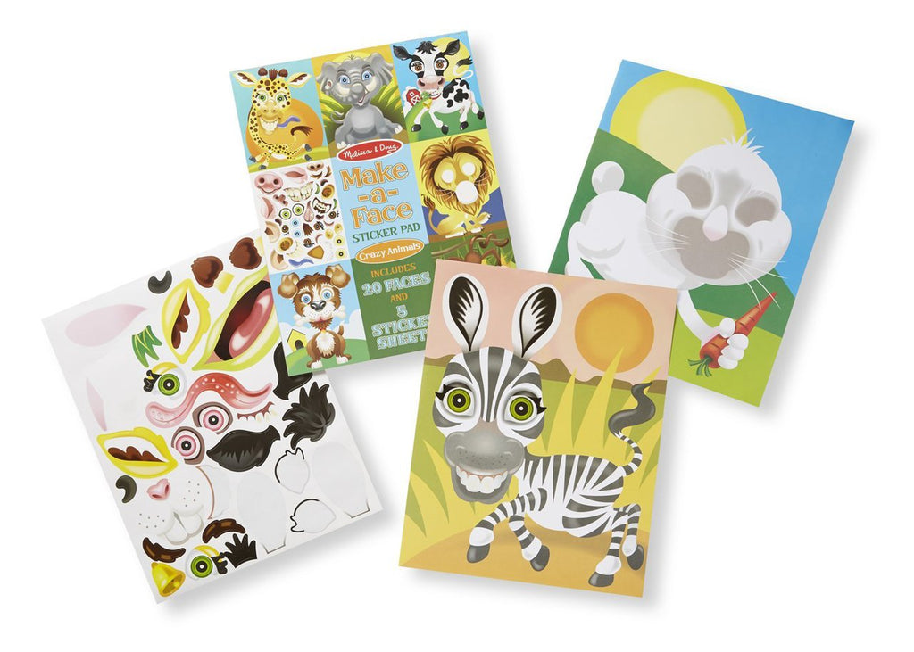 Make-a-Face Crazy Animals Sticker Pad – Miller Pads & Paper