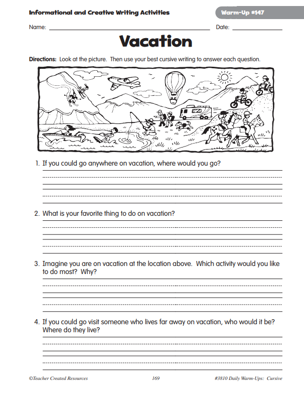 Daily Warm-Ups: Cursive Practice (Grades 2-4) – Miller Pads & Paper