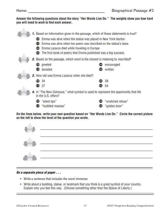 Nonfiction Reading Comprehension for the Common Core (Grade 6) – Miller ...