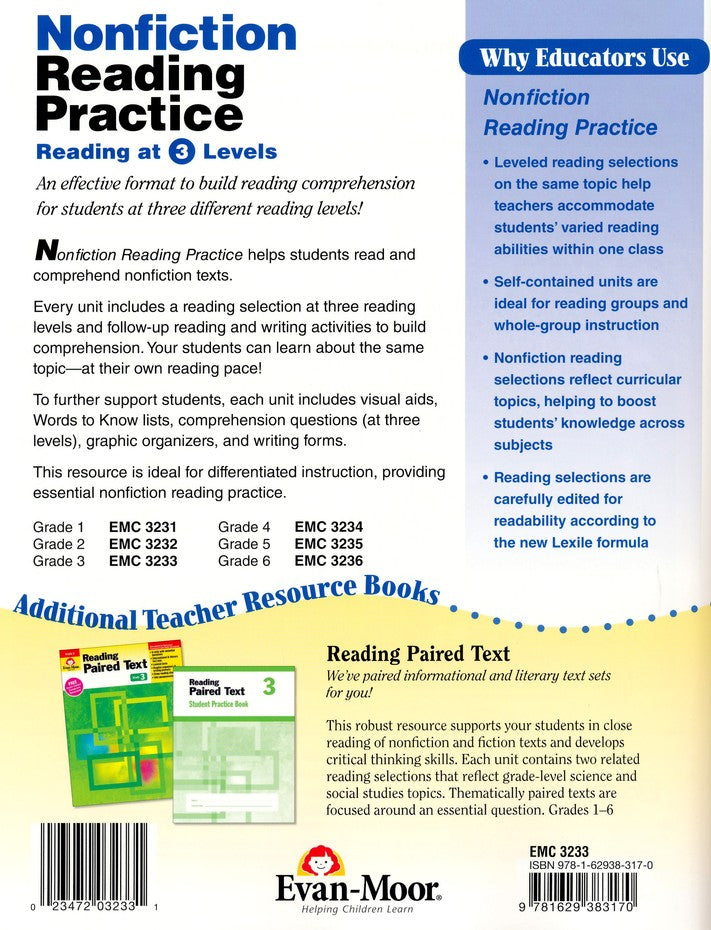 Nonfiction Reading Practice, Grade 3 – Miller Pads & Paper