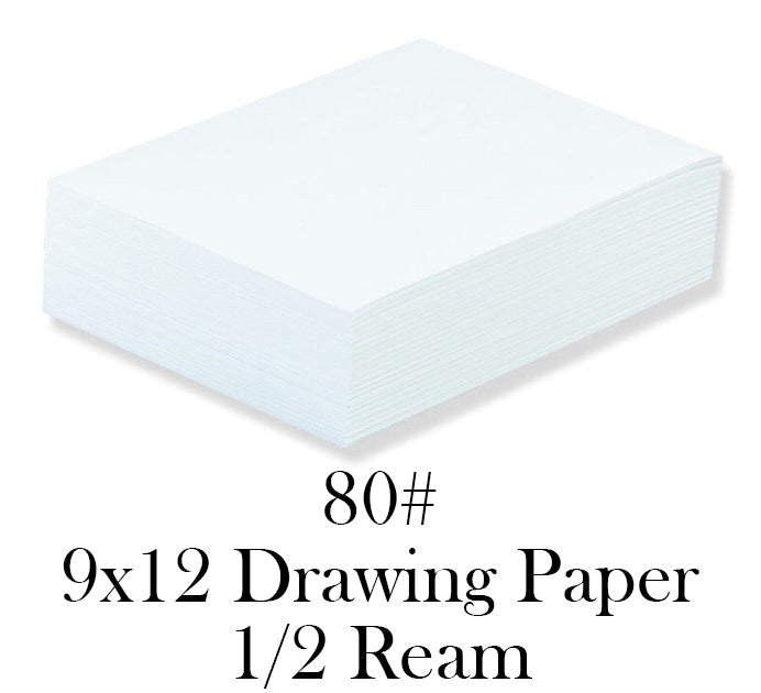 80# 9x12 Drawing Paper ½ Ream – Miller Pads & Paper