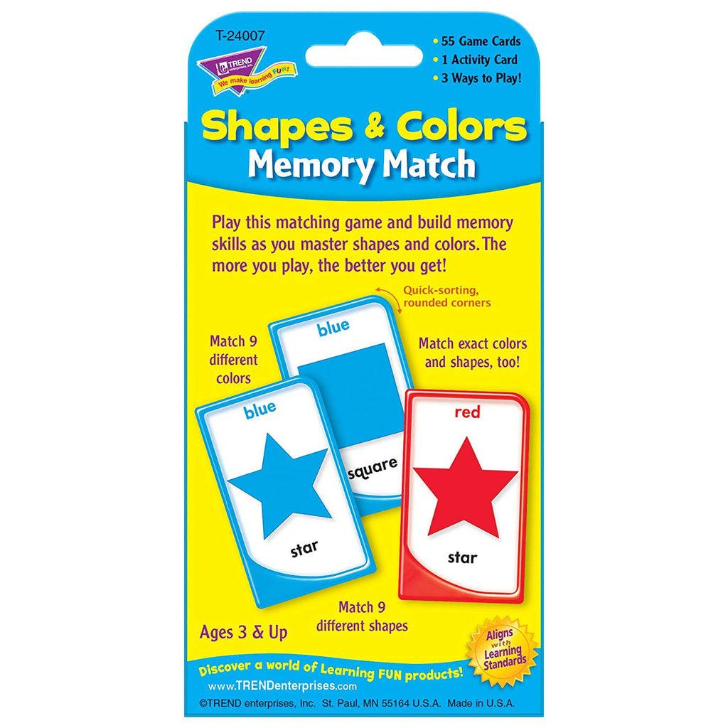 Shapes & Colors Memory Match – Miller Pads & Paper