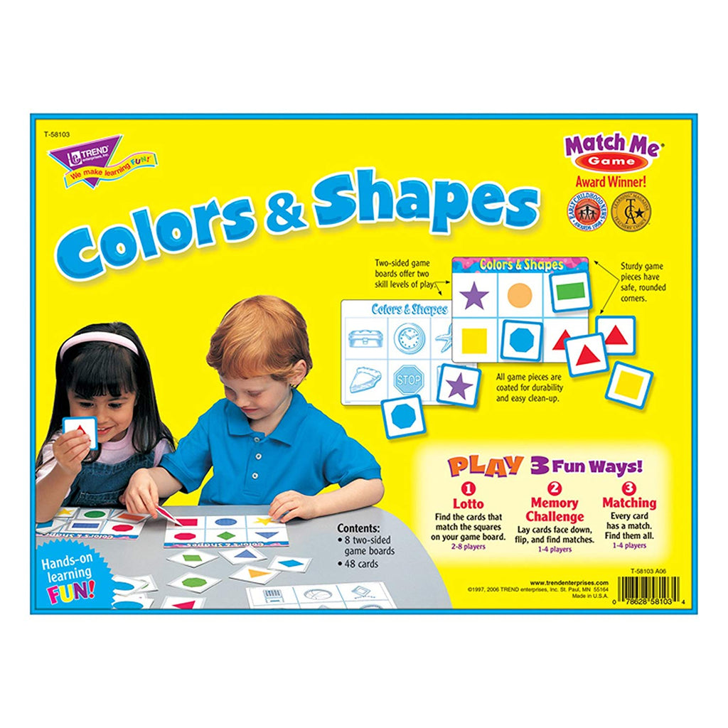 Match Me Game: Colors & Shapes – Miller Pads & Paper