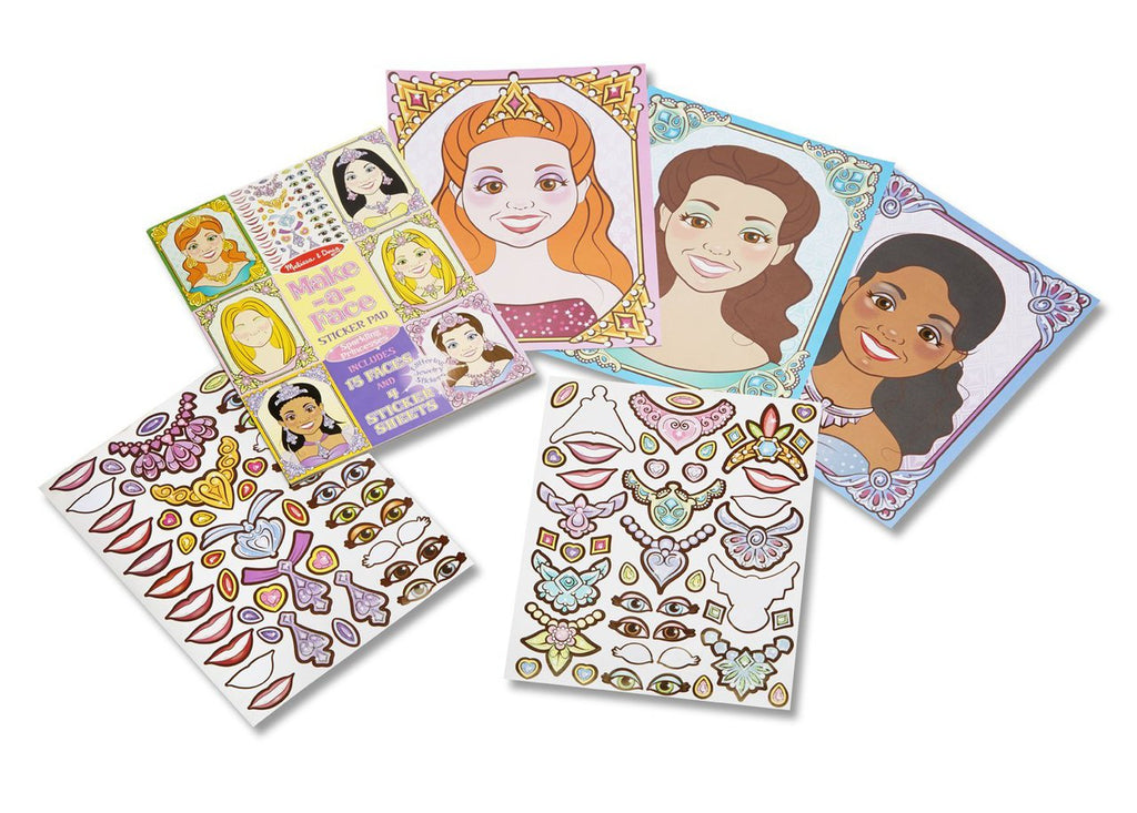 Make-A-Face Sticker Pad Sparkling Princesses – Miller Pads & Paper