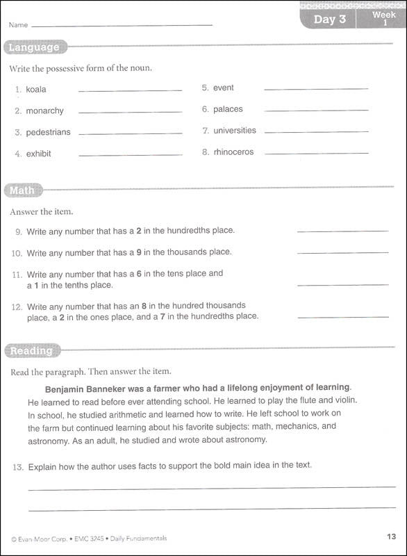 Daily Fundamentals Grade 5 – Miller Pads & Paper
