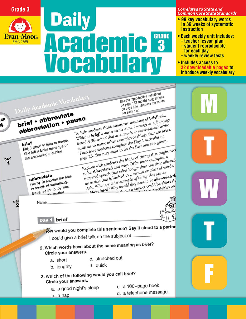 Daily Academic Vocabulary Grade 3 (Teacher Edition) – Miller Pads & Paper