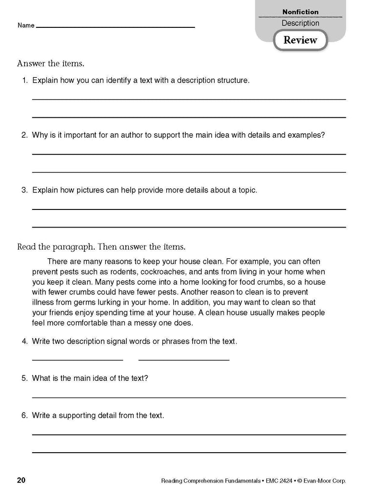 Reading Comprehension Fundamentals: Grade 4 – Miller Pads & Paper