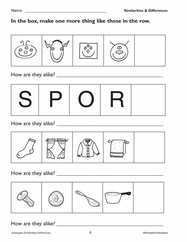 Primary Thinking Skills: Analogies/Similarities & Differences – Miller ...