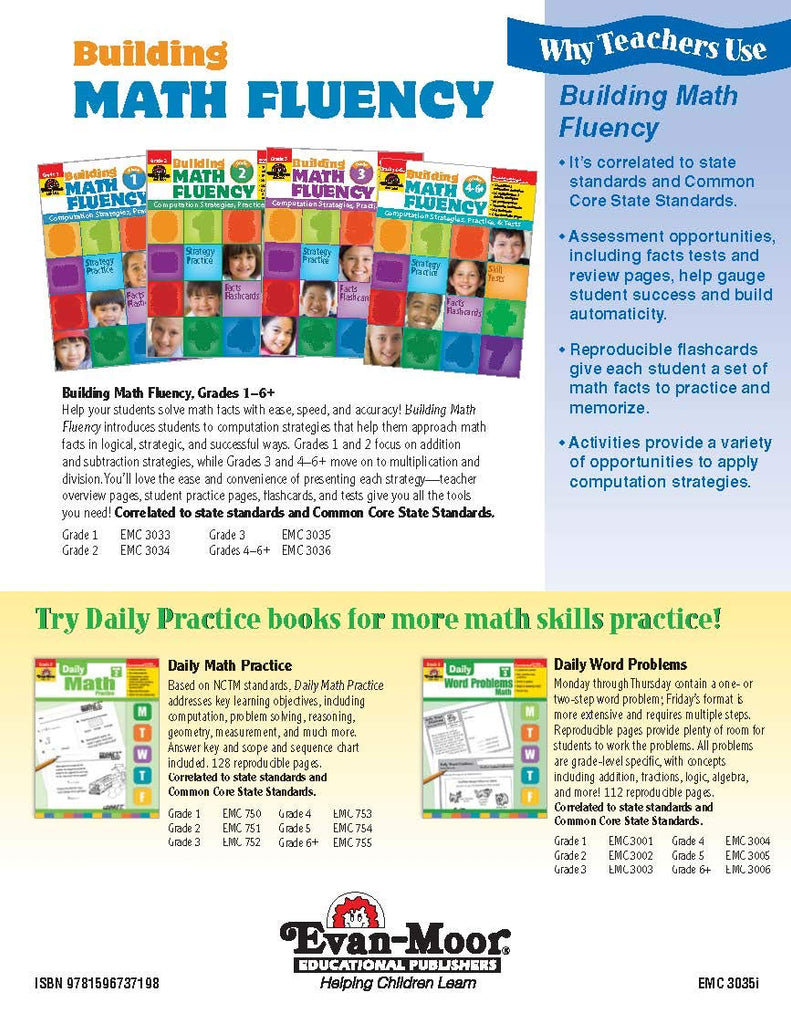 Building Math Fluency, Grade 3 - Teacher Reproducibles – Miller Pads ...