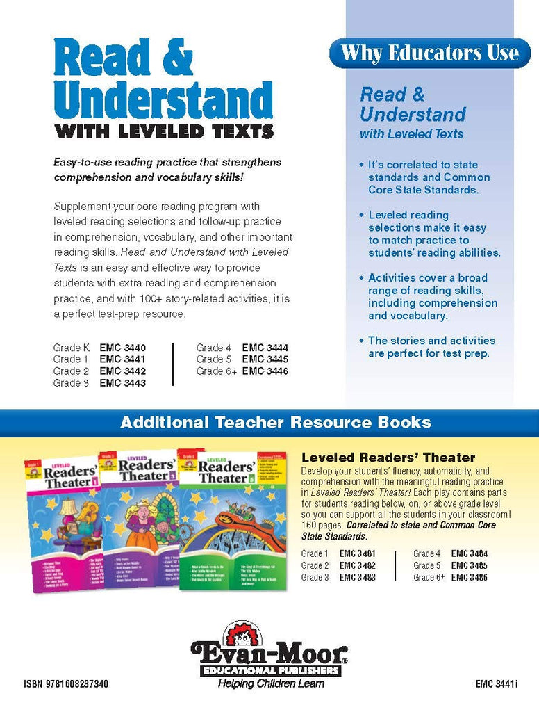 Read and Understand with Leveled Texts, Grade 1 – Miller Pads & Paper