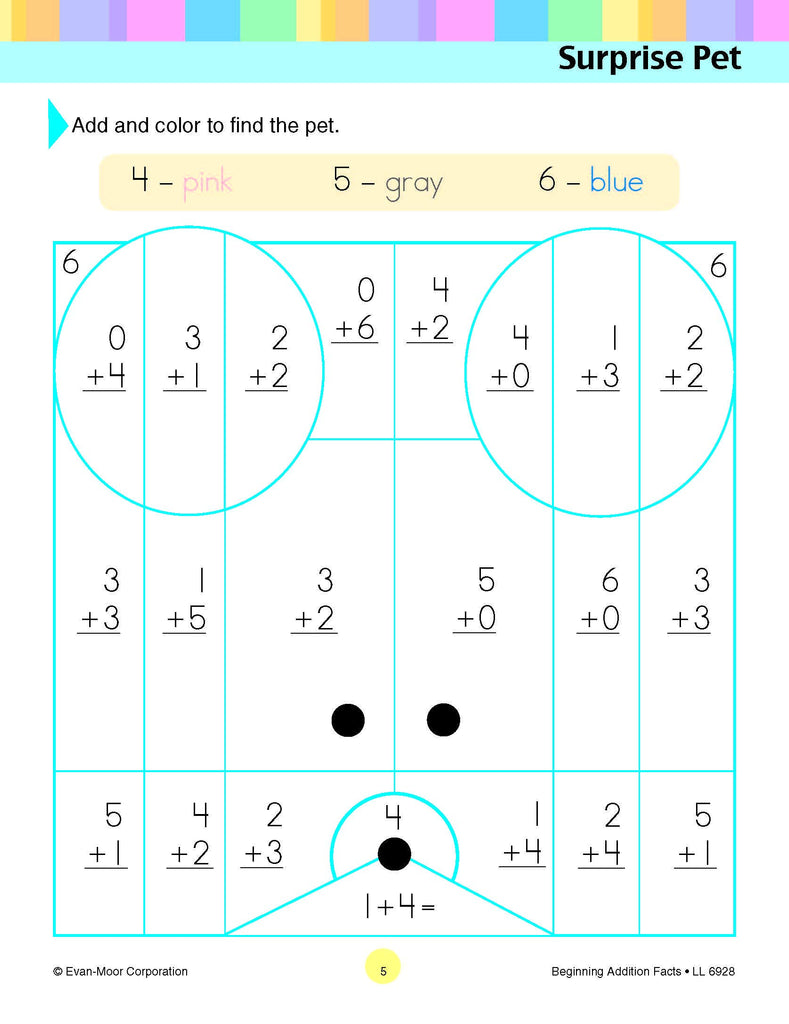 Learning Line: Beginning Addition - Facts to 10, Grade 1 - Activity Bo ...