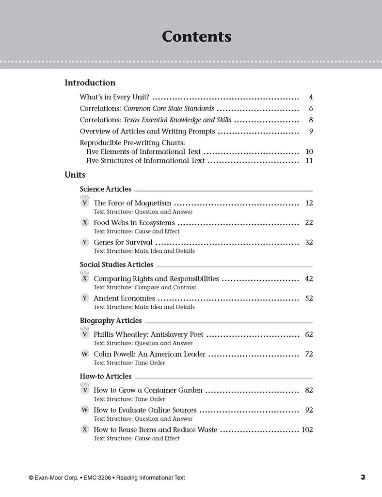 Reading Informational Text, Grade 6 - Teacher's Edition – Miller Pads ...