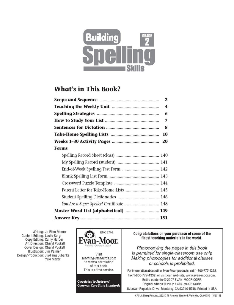 Building Spelling Skills, Grade 2 - Teacher's Edition – Miller Pads & Paper