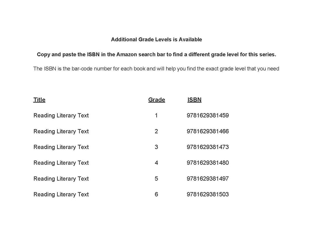Reading Literary Text, Grade 6 - Teacher's Edition – Miller Pads & Paper
