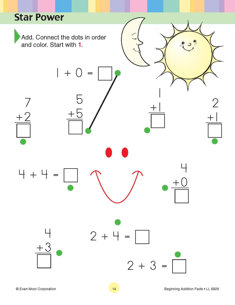 Learning Line: Beginning Addition - Facts to 10, Grade 1 - Activity Bo ...