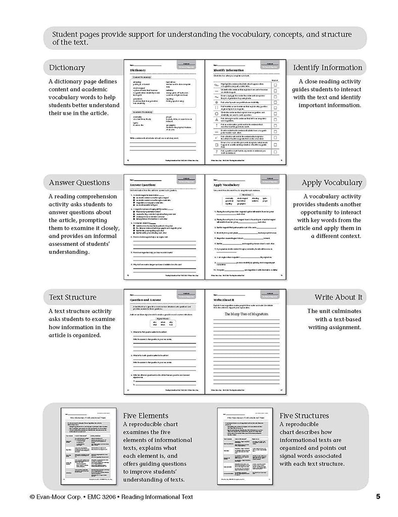 Reading Informational Text, Grade 6 - Teacher's Edition – Miller Pads ...