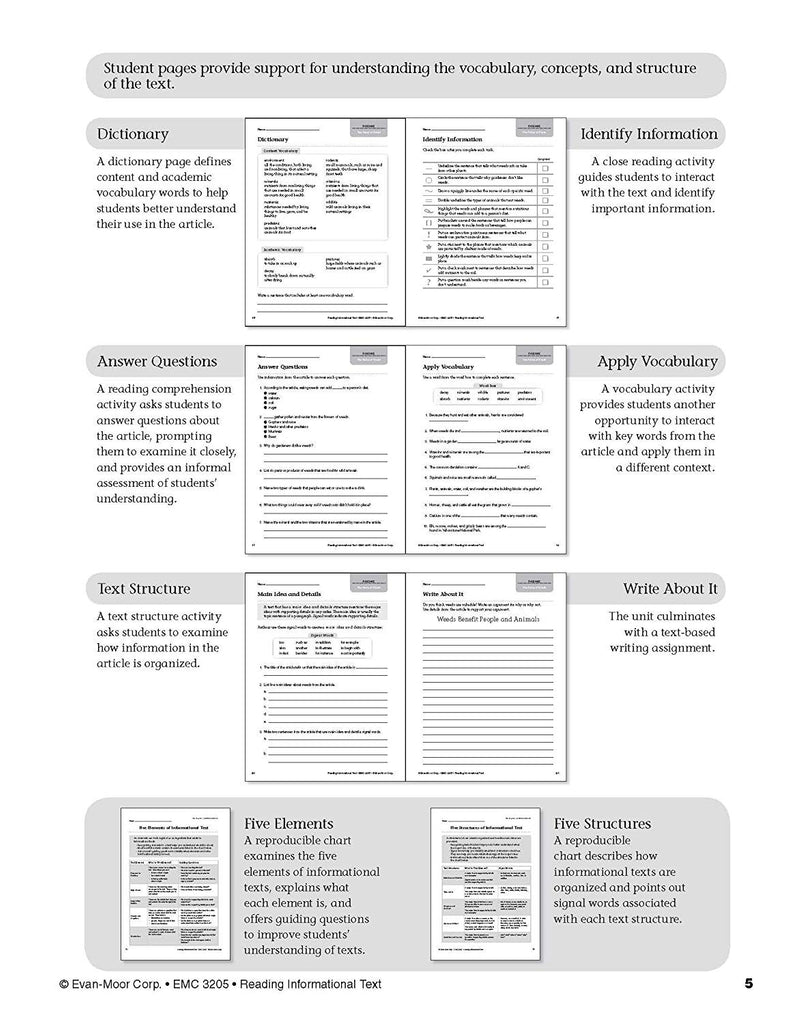 Reading Informational Text, Grade 5 - Teacher's Edition – Miller Pads ...